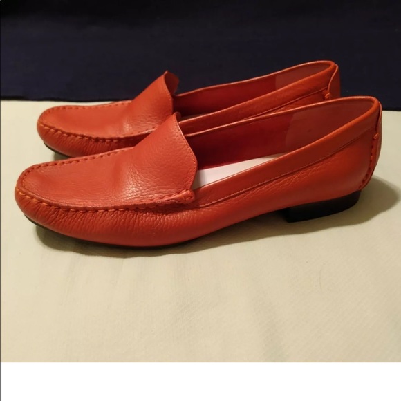 Talbots | Shoes | Talbots Leather Flats Loafer Moccasin Red Shoes ...